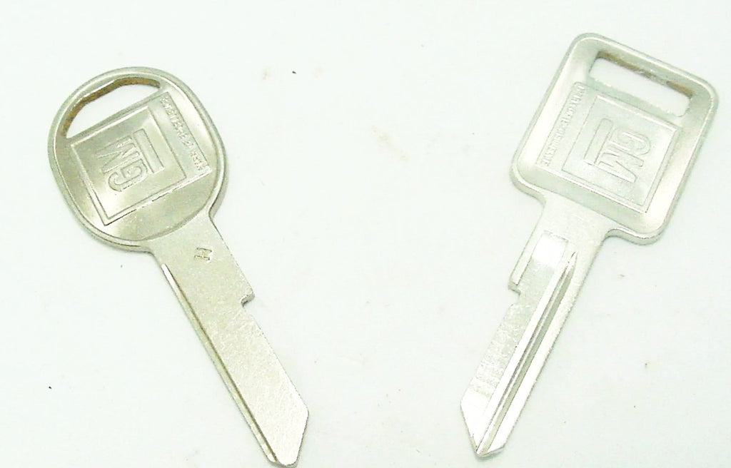 NOS Silver GM Ignition Key Blanks 69 73 77 81 Choose Door or Trunk "E ...