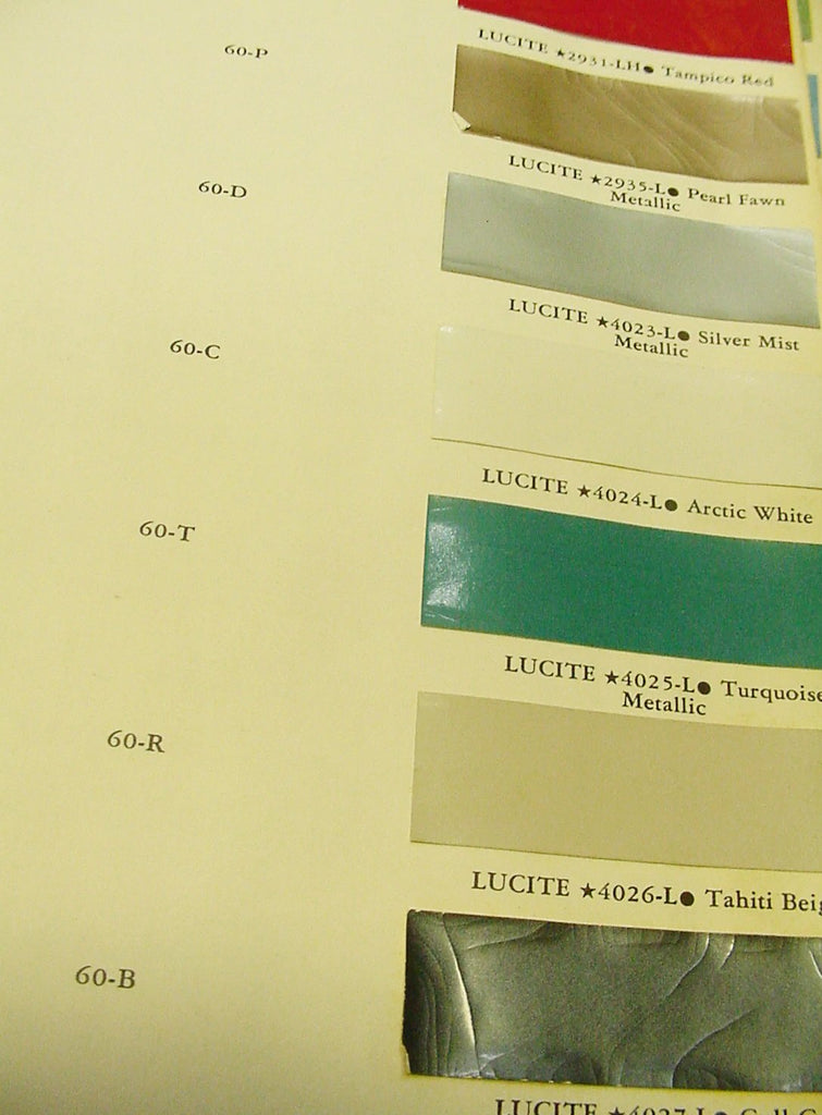 1960 Buick Paint Code Color Chip Bulletin Samples – Jurassic Classic ...